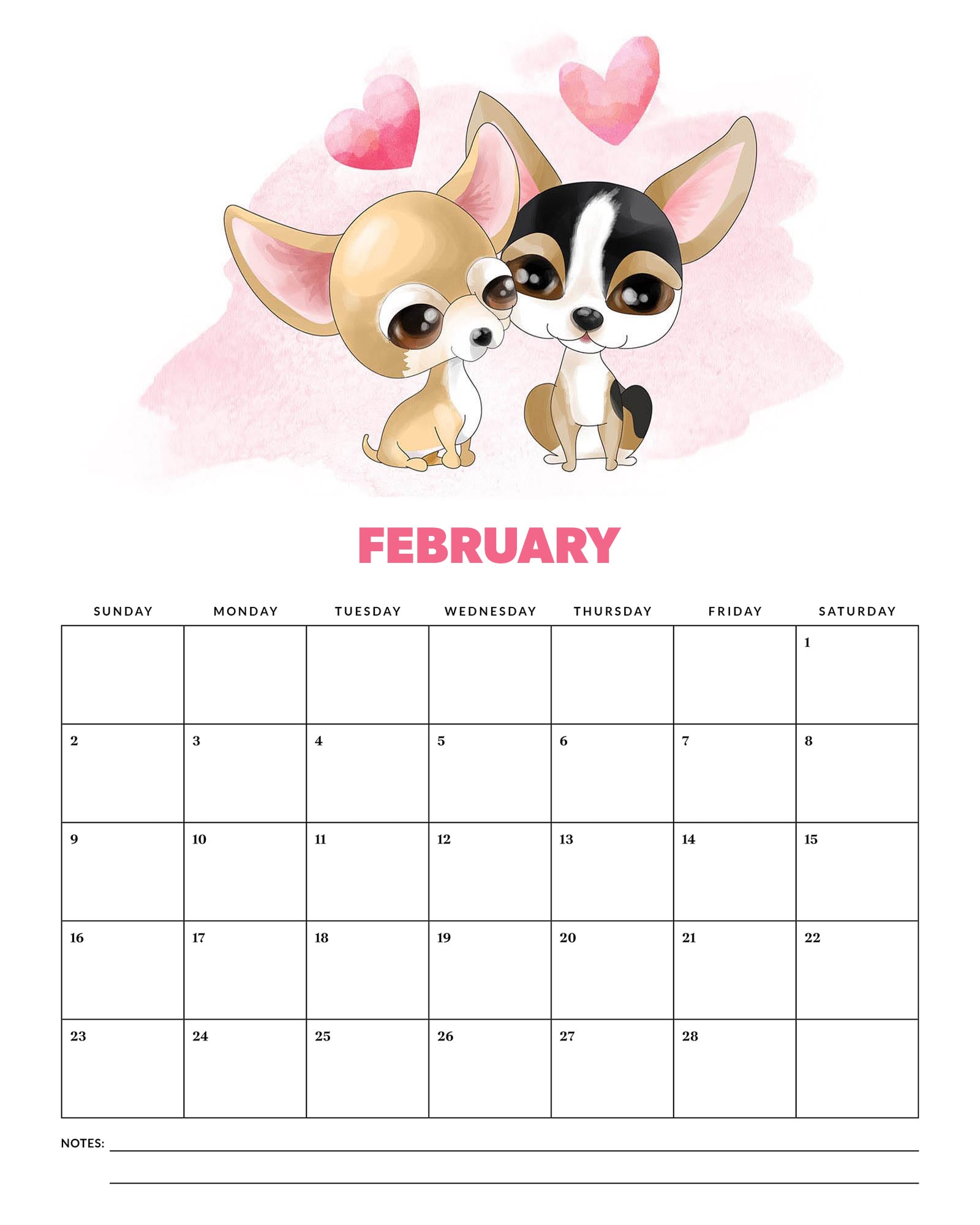 Free Printable 2025 Cute Dog Calendar - The Cottage Market