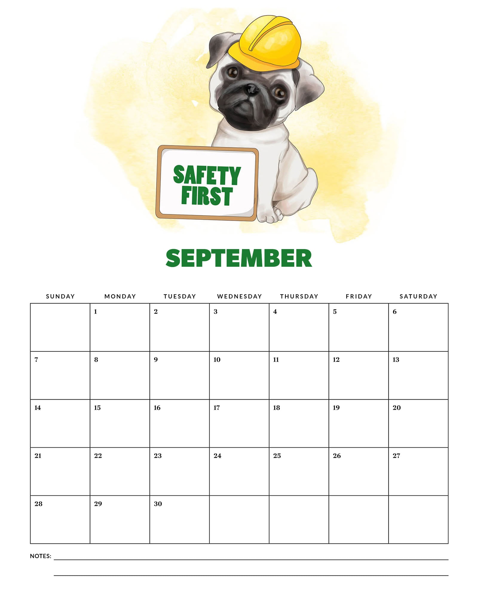 Free Printable 2025 Cute Dog Calendar - The Cottage Market